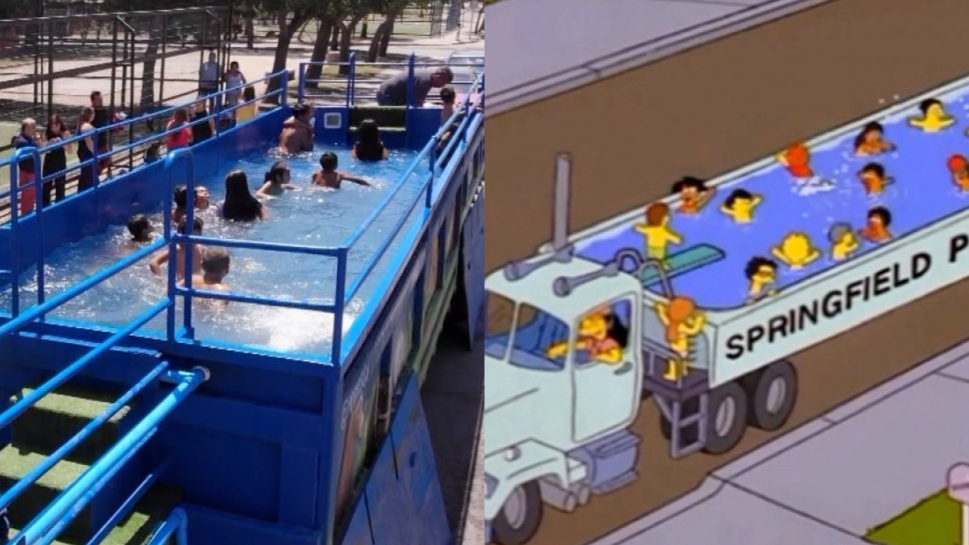 Chileno se inspiró en "Los Simpson" y creó piscina móvil: "Cuando haces ...