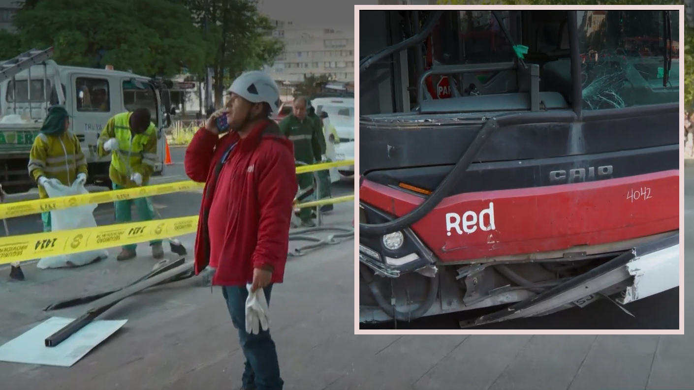 Chofer sufrió ataque de tos: Bus del Sistema Red derriba semáforo ...